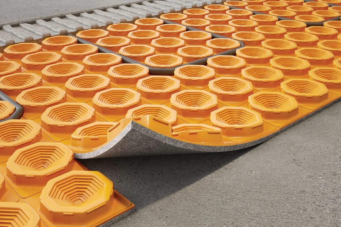 Schluter Systems Ditra Heat Electric Radiant Floor Heating Kit: Prog. Touchscreen Smart WiFi Thermostat DHERT105/BW, Heated Cable 120V 11 Sq Ft, Peel&Stick Duo Uncoupling Membrane 16.8 Sq Ft