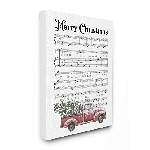 Stupell Industries Merry Christmas Silent Night Composition Holiday Design Canvas, 24 x 30, Multi-Color