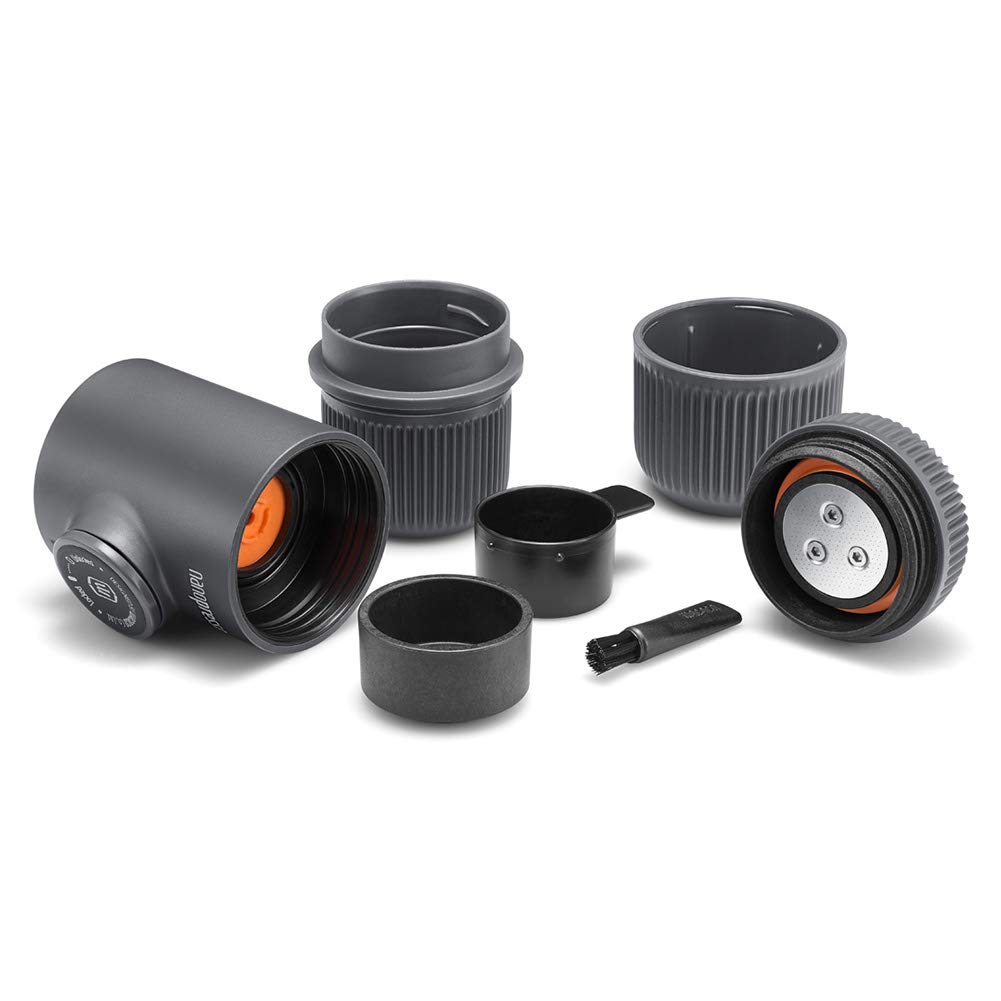 WACACO Nanopresso Portable Espresso Maker, Upgrade Version of Minipresso, 18 Bar Pressure, Small Travel Coffee Maker, Manually Operated. Perfect for Kitchen and Office