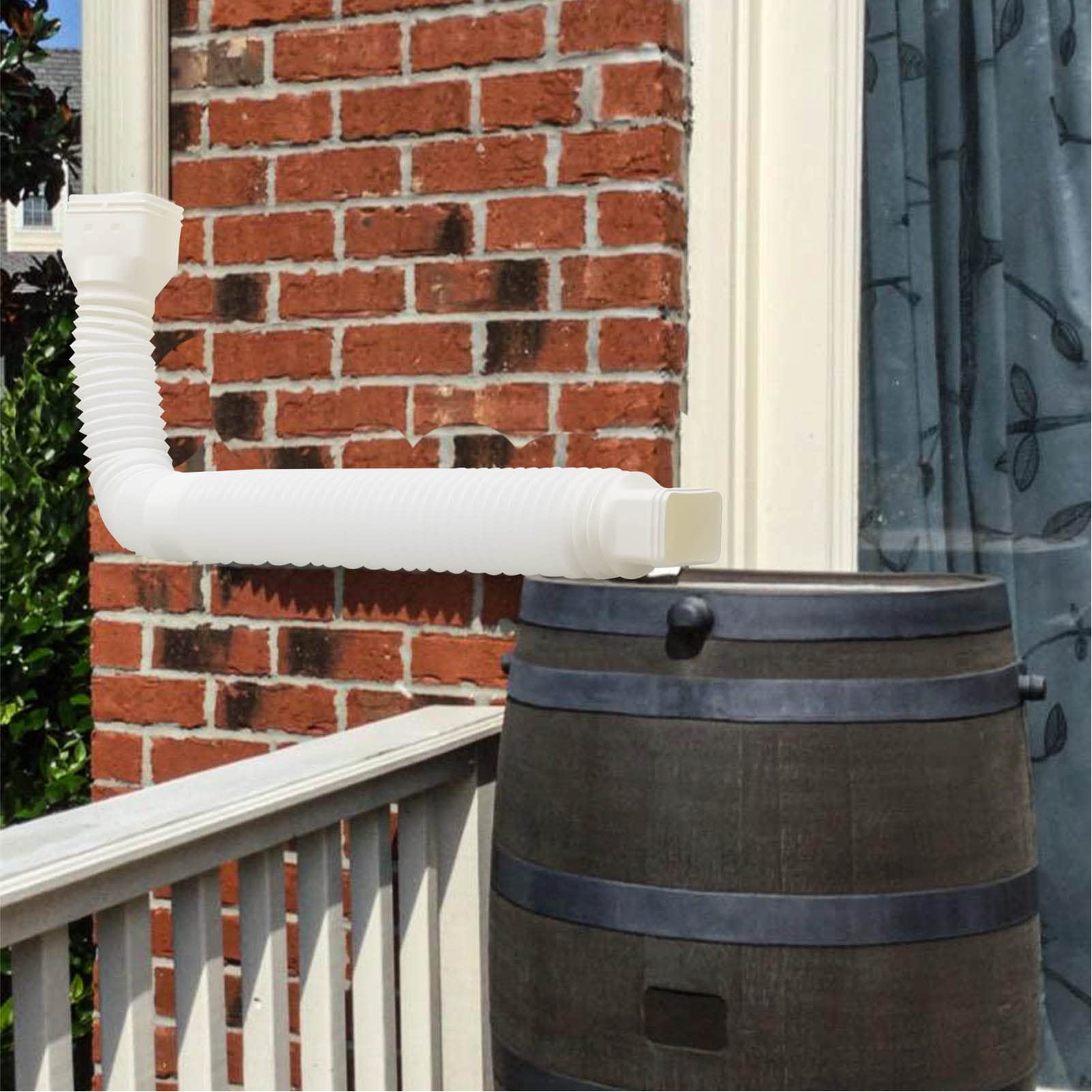 Retractable Rain Gutter Drain Downspout Extender Roof Drain Hose Drain Extender Drain Pipe Extension Connector Drain Connection Telescoping Extension Hose Accessories for Home Improvement(White)