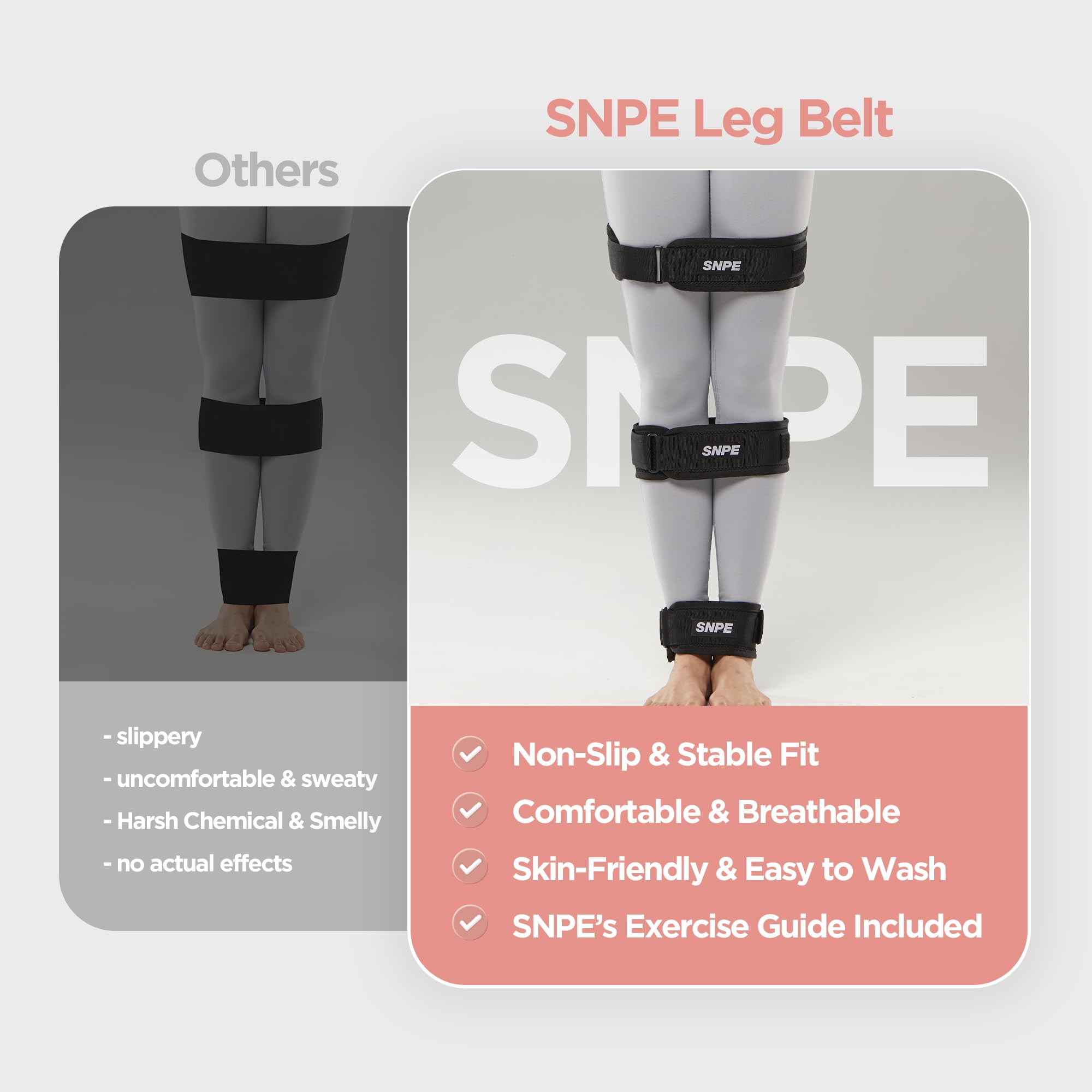 SNPE Leg Belts (L) Posture Corrector for Bowed Legs and Body for Women and Men. Pain Relief for Knees, Legs, Lower Back
