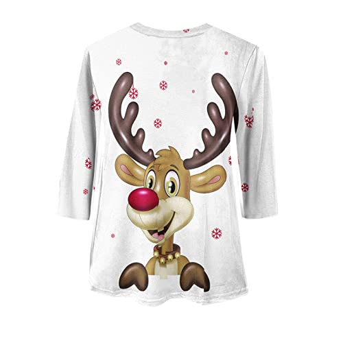 Women's Round Neck Christmas 3D Print Sweatshirt Fashion Autumn and Winter Pullover Cute Long Sleeve Tops
