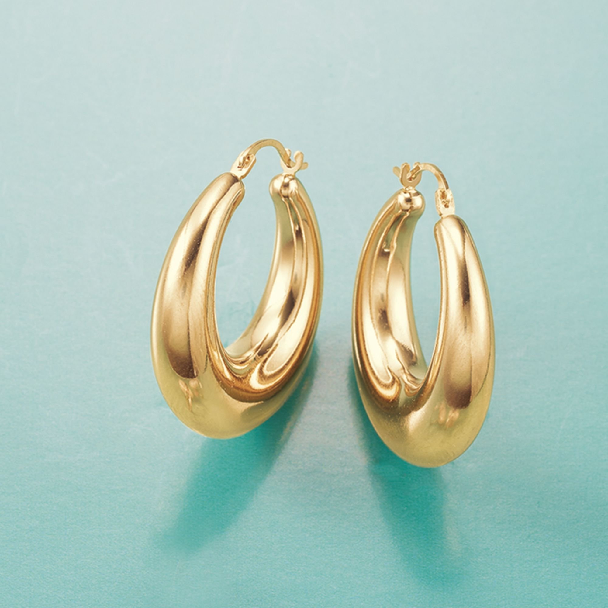 Ross-Simons Andiamo 14kt Yellow Gold Over Resin Graduated Hoop Earrings For Women