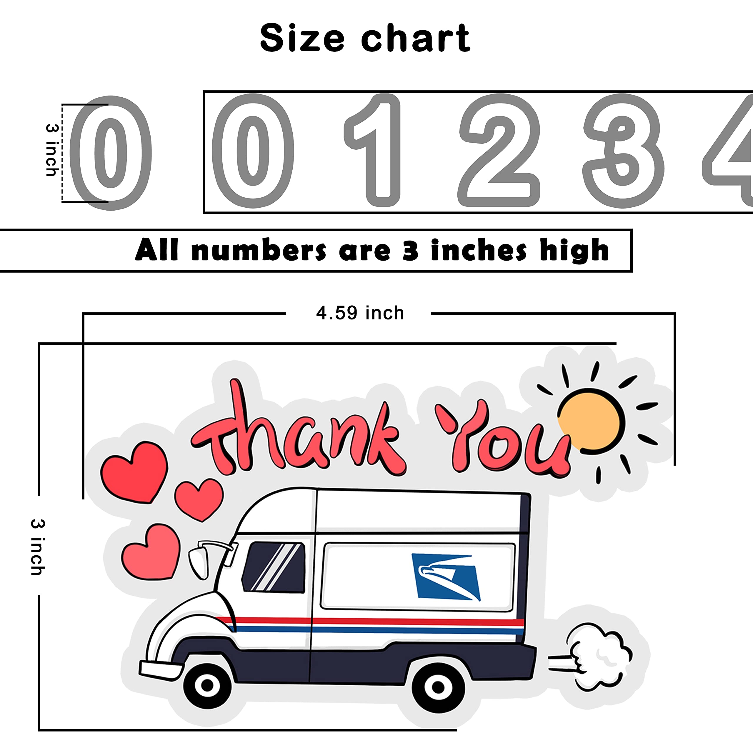 Thank You Mailbox Decal Stickers, Personalized Mailbox Stickers Postal Worker UPS Mailman Thank You Sticker with Mailbox Numbers