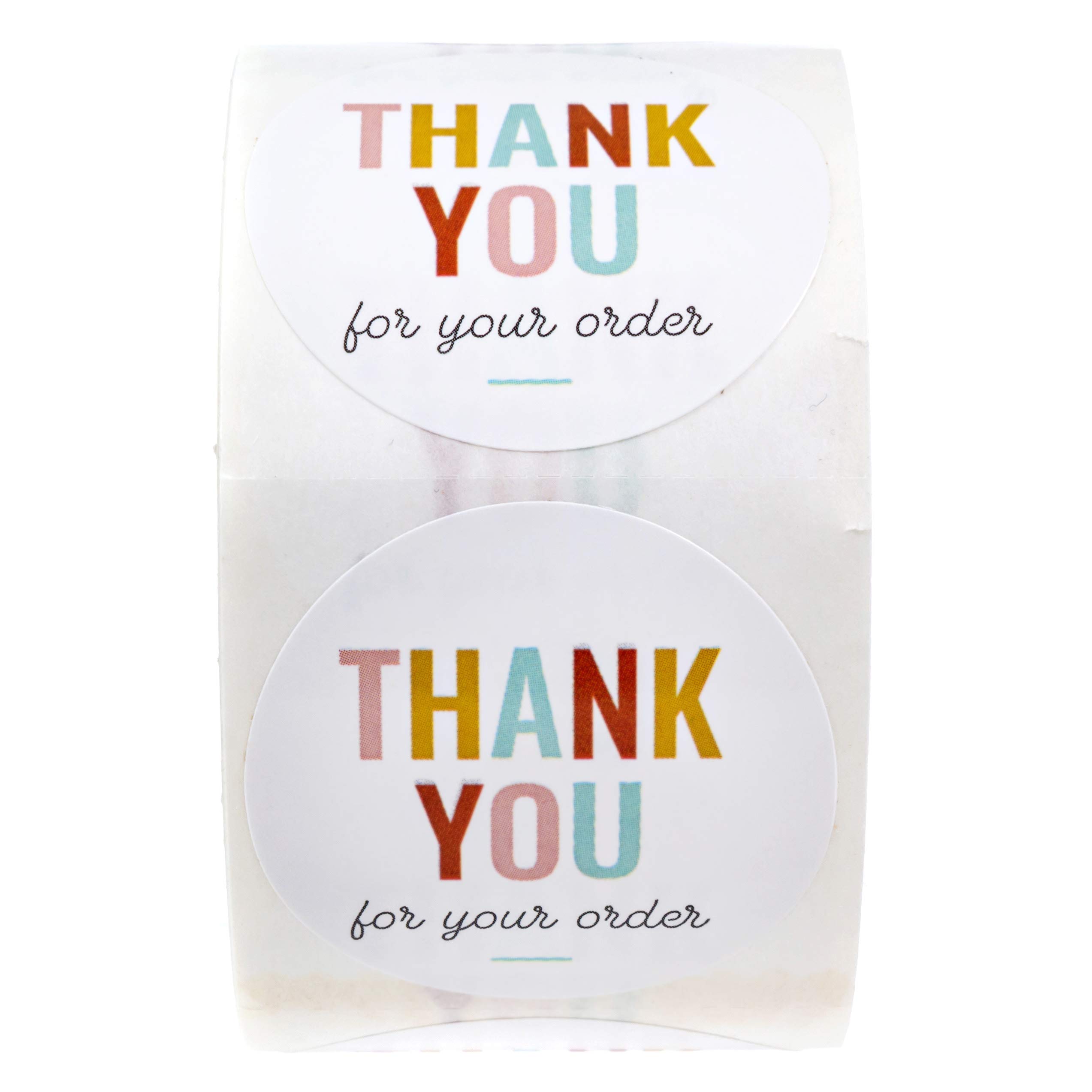Thank You for Your Order Stickers / 500 Business Appreciation Labels / 1.5" Multi-Color Small Business Thanks Stickers/Made in The USA