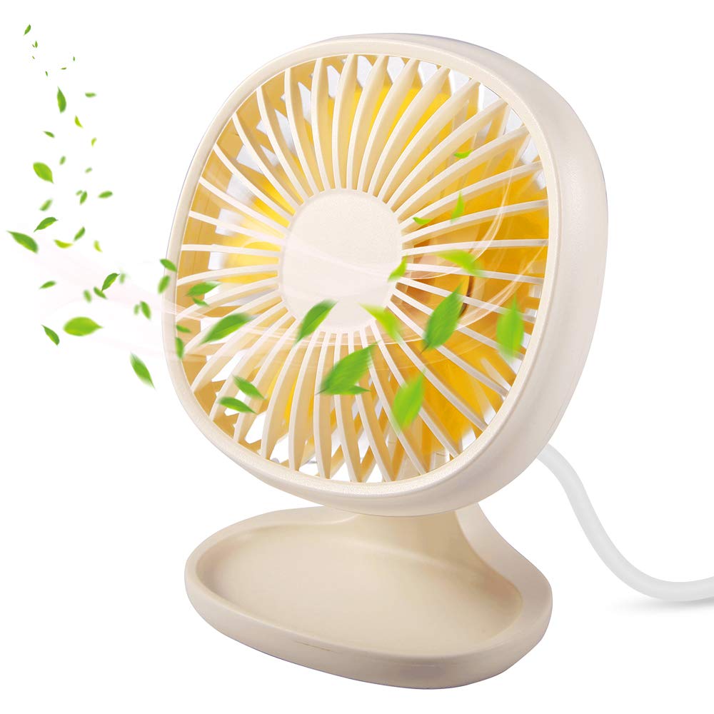 TekHome Small Desk fan, Personal Mini USB Fan,Office Desktop Fan,Quiet Fan for Home Bedroom,4 Inch, White.