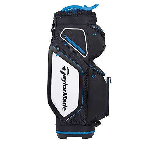 TaylorMade Cart 8.0 Bag, Black/White/Blue