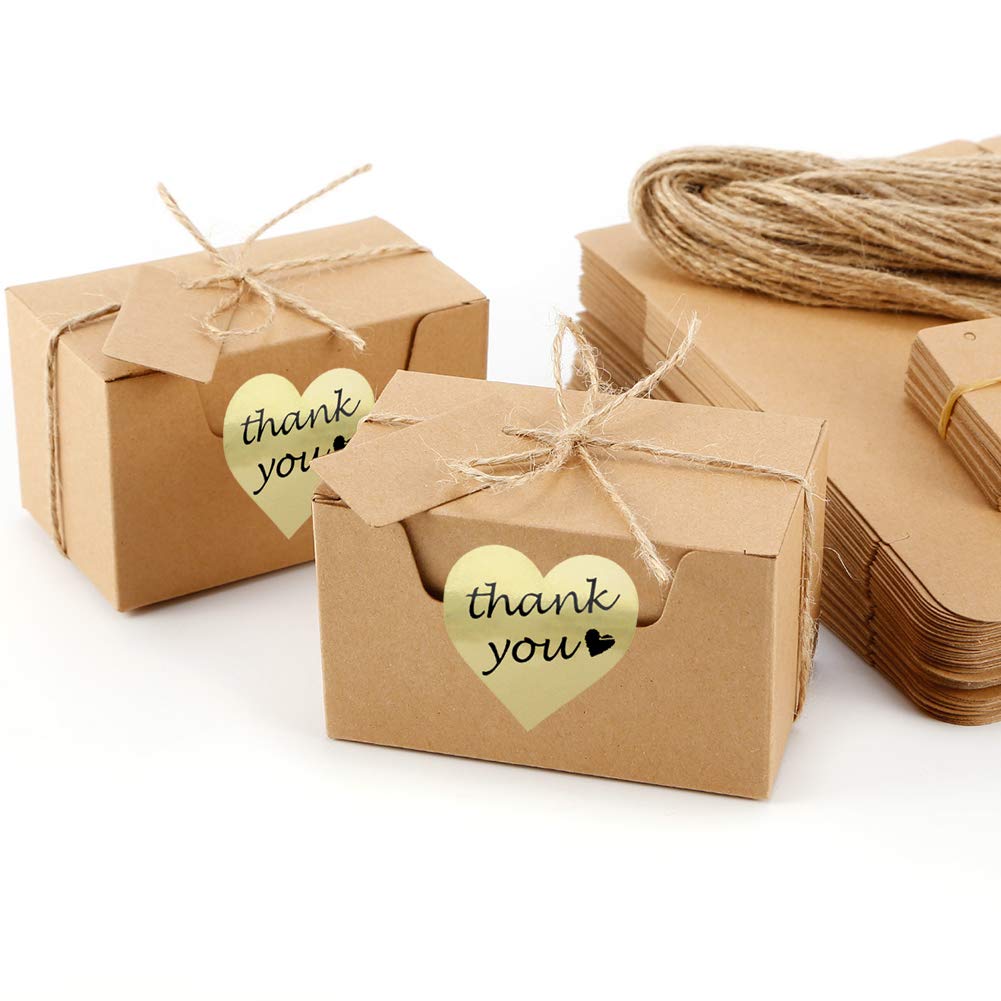 Tekola Gold Foil Thank You Stickers, 2 Rolls Heart Shape Stickers for Gift, Wedding, Thank You Stickers(1000 PCS)…