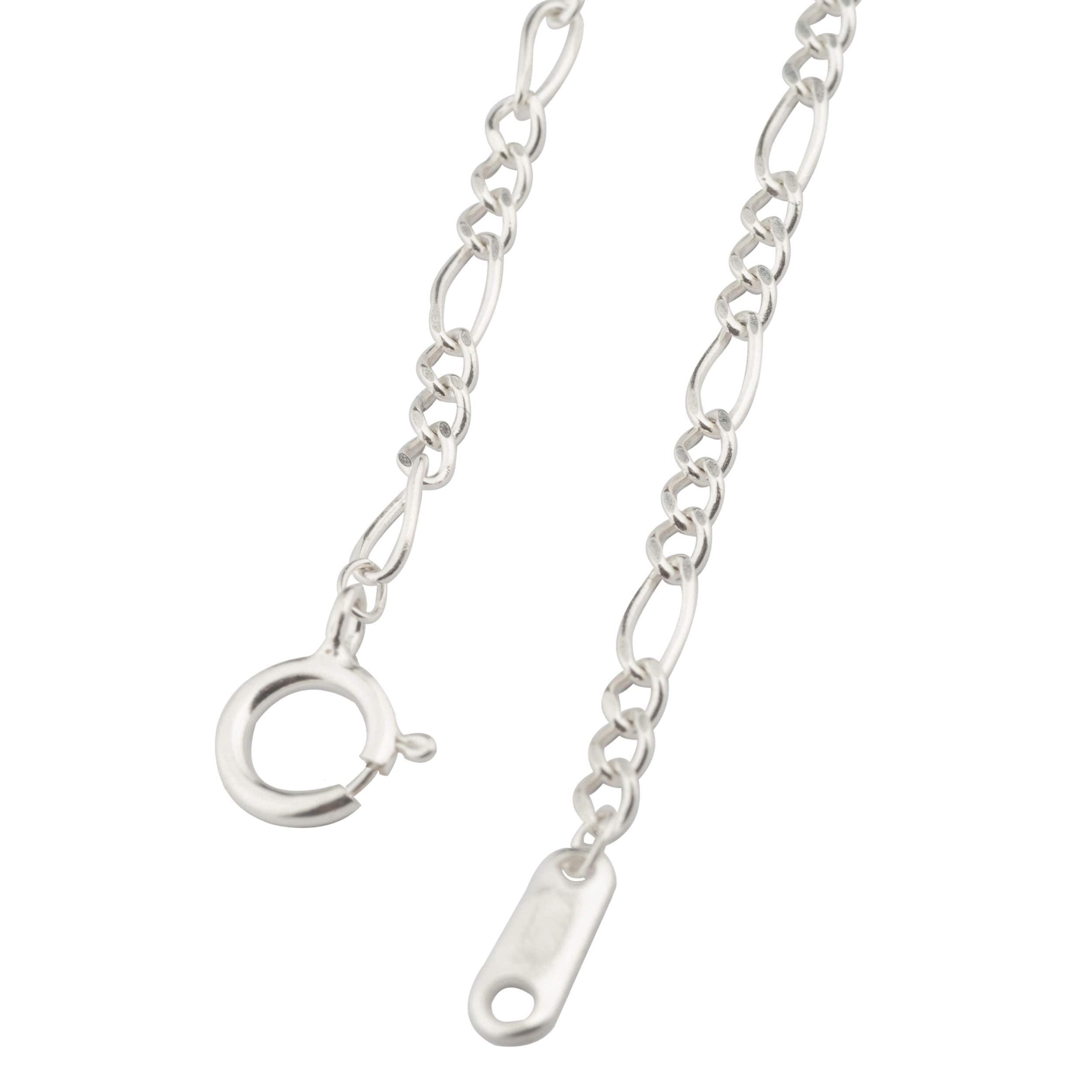 TAMI Real Daisy Necklace in Sterling Silver Heart Shape, 18" Figaro Chain, Floral Jewelry