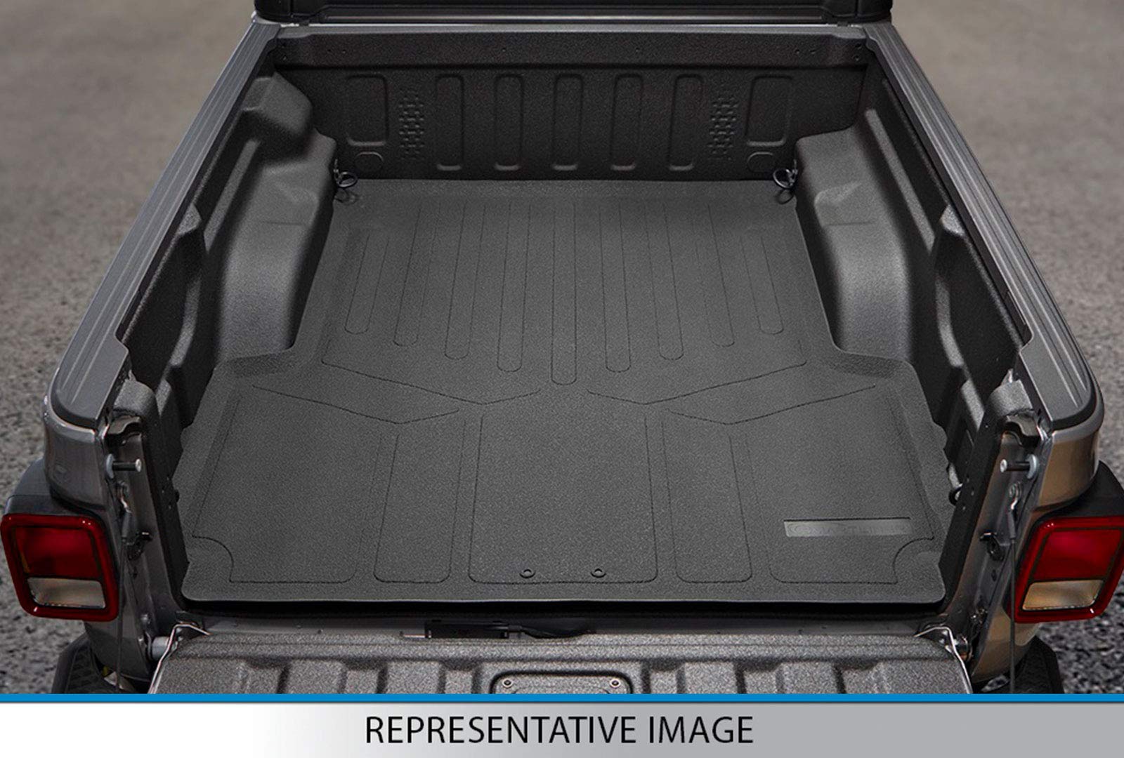 SMARTLINER K0167 Truck Rugged Rubber Bed Liner Mat for 2015-2022 Ford F150 SuperCrew Cab F-150 Black