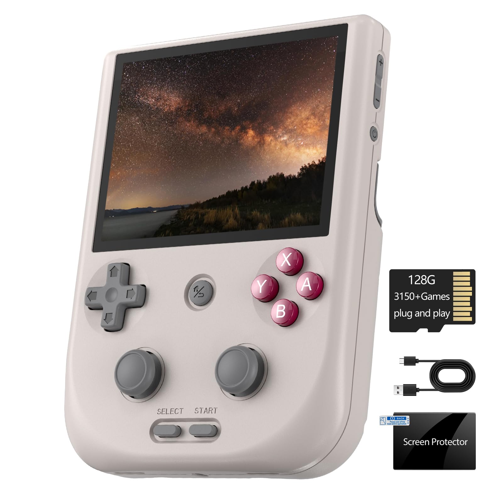 RG405V Handheld Game Console 4ββ IPS Touch Screen Android 12 Unisoc Tiger T618 64-bit Game Player Built-in 5500mAh Battery 128G TF Card with 3154 Games(RG405V Wood)