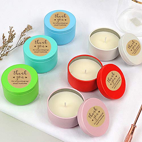 Thank You Stickers 500pcs A Roll, 1.5 inch Small Business Label Kraft Paper Mail Stickers for Envelope Gift Bags Treat Box