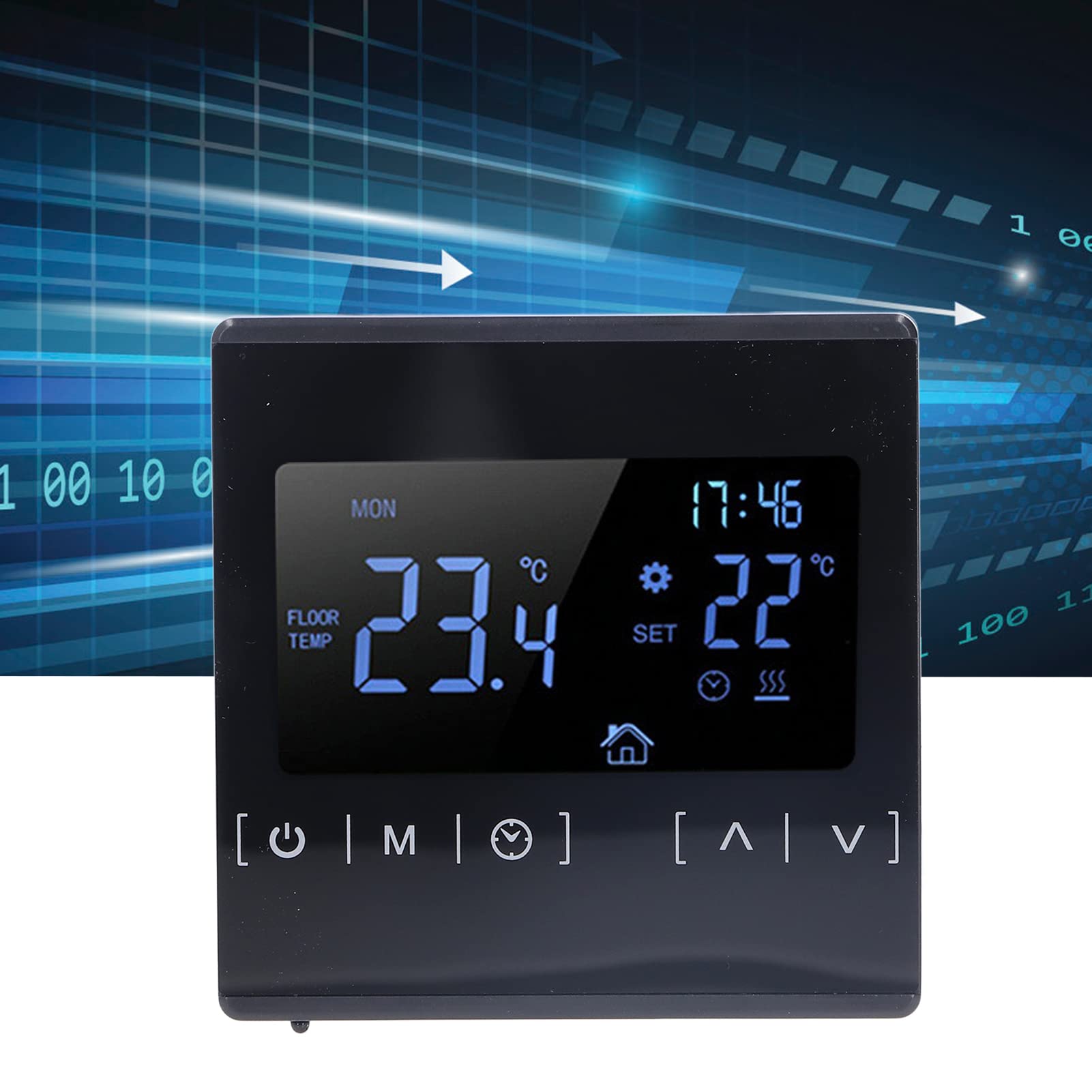 Smart Touch Screen Thermostat-Double Temperature Control 16A Electric Floor Heating Thermostat AC85V 240V Electric Heating System Accessories