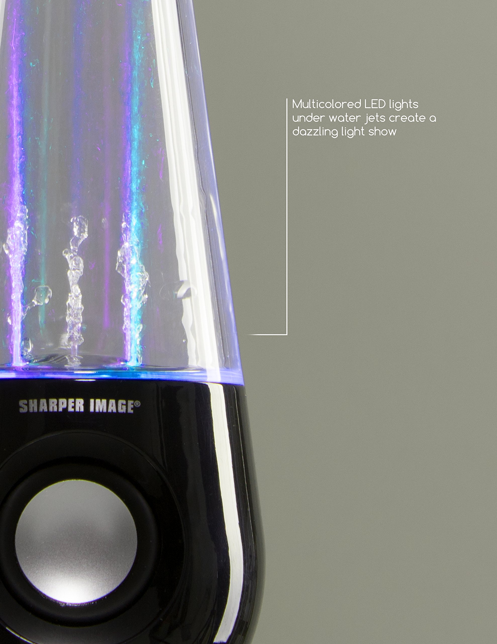 Sharper Image Bluetooth Wireless Dancing Water Speaker with Multicolored LED Light (Black)
