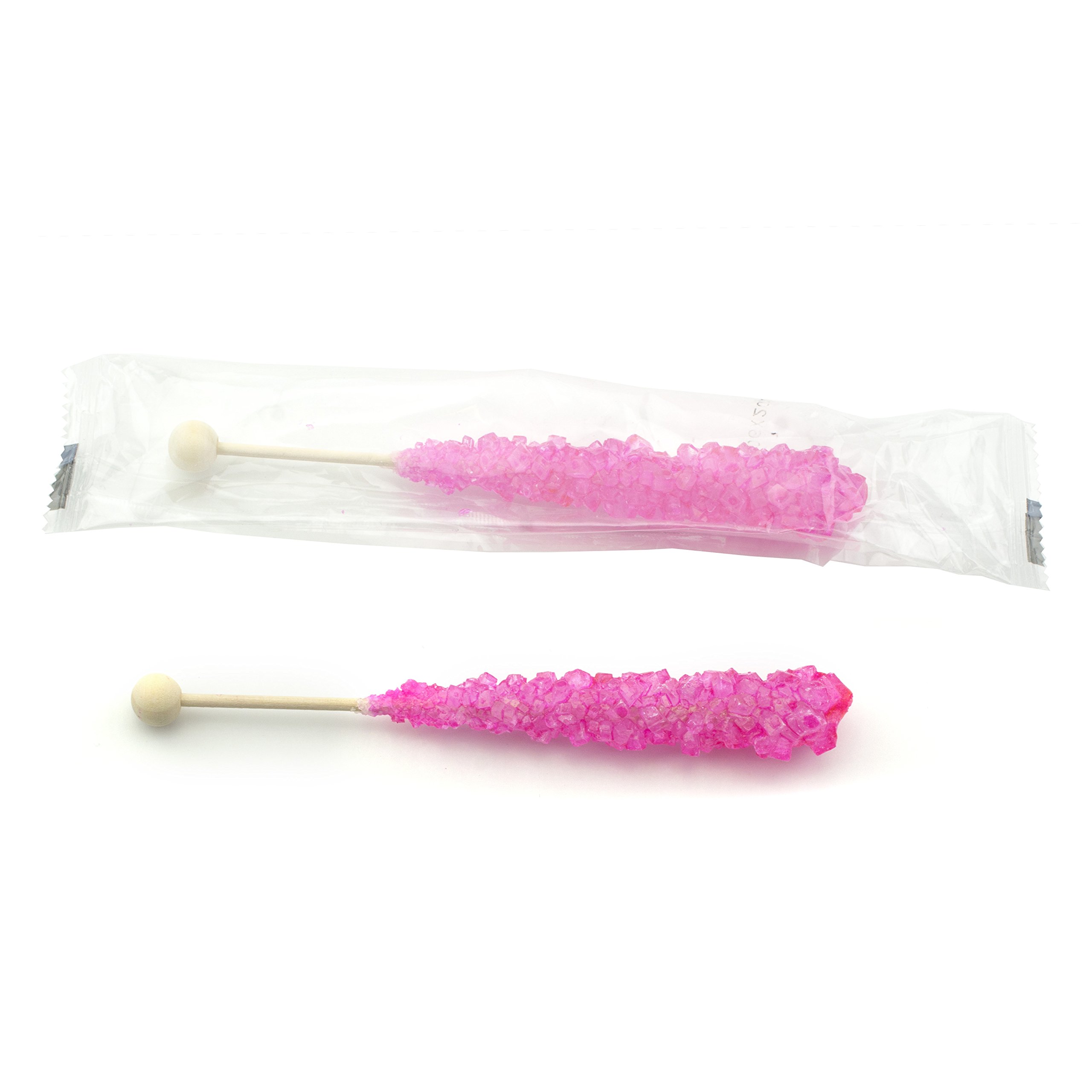 Rock Crystal Candy Sticks - Pink Cotton Candy (Cotton Candy, 12 Count)