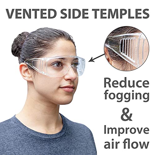 SAFE HANDLER BISON LIFE Diamont Vented Over Glasses Safety Glasses 1 PAIR | Meets ANSI Z87.1, Impact Resistant Polycarbonate Lens (1 Pair)