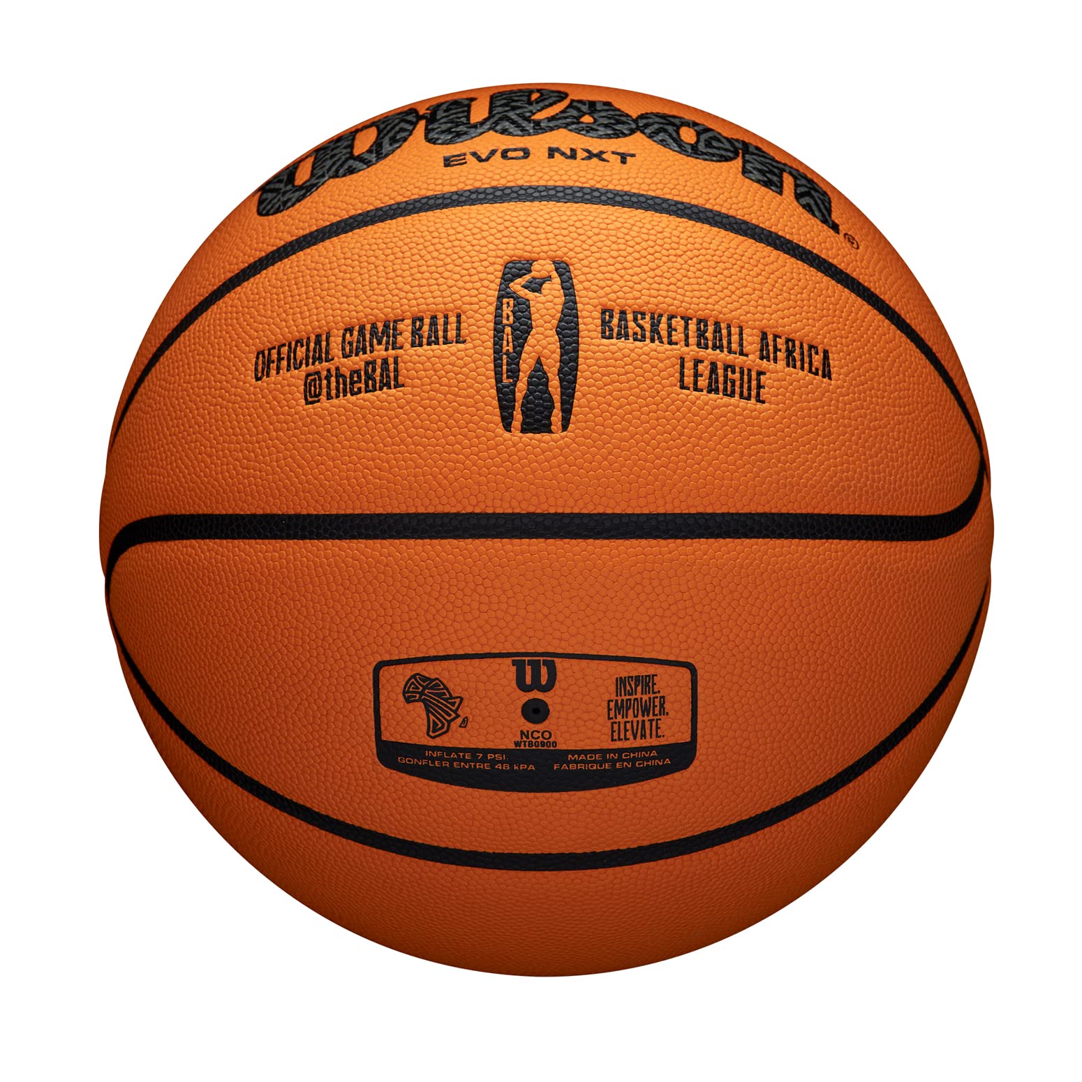 Wilson Basketball EVO NXT Africa League, Blended Leather, Indoor-Basketball, Orange