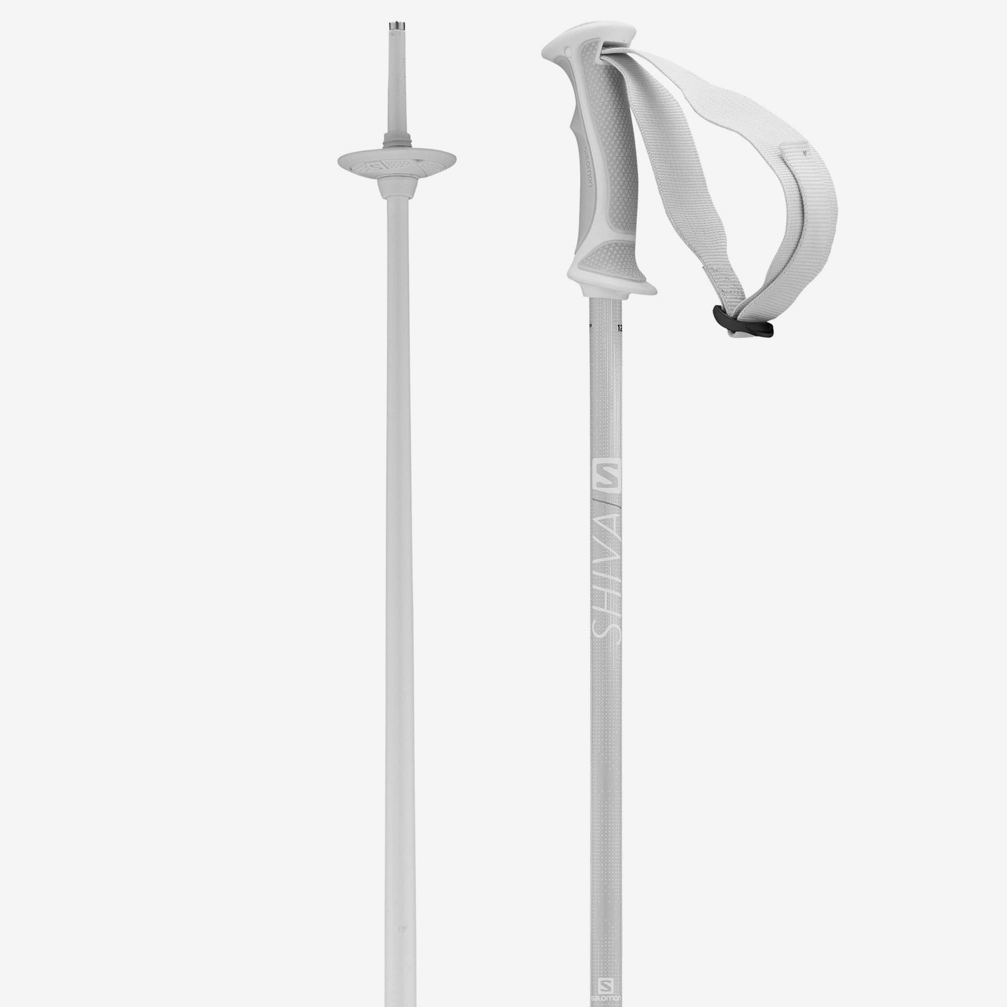 Salomon Shiva Alpine Ski Poles, Size 100, White