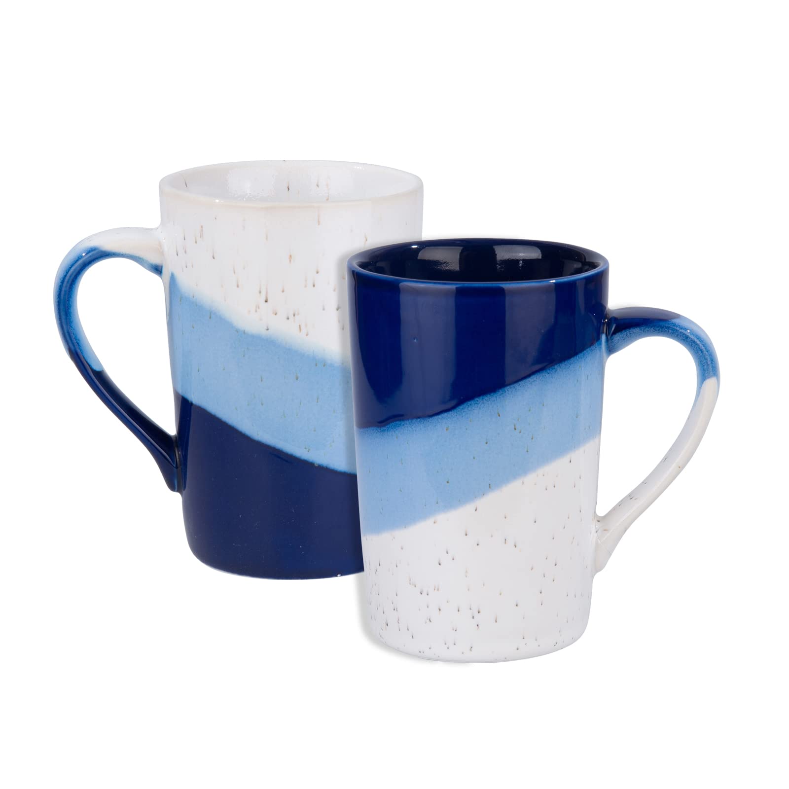 Rich Leisure 13oz Coffee Mug Set of 2 - Ceramic Tea Cups with Handle - Microwave and Dishwasher Safe, Perfect For Cup or Mug Lovers - Rustic Denby Glaze, Modern Design Mugs - Mint Green