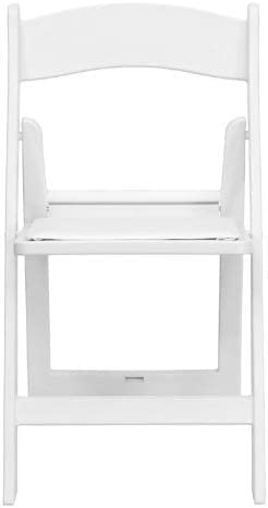 TentandTable White Resin Stackable Folding Chairs | 8 Pack | Heavy Duty | 300-Pound Capacity | for Banquets, Weddings, and Events