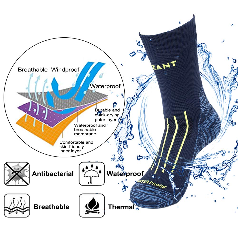 Tanzant Waterproof socks trekking, high performance lightweight breathable waterproof socks for men hiking cycling kayaking