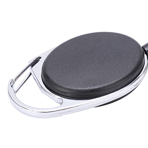 WNSC Fly Fishing Tool Retractor, Durable ABS Material Retractable Fly Fishing Anglers Tool Anti‑Rust Silver Black with Buckle for Fishing for Hiking for Camping