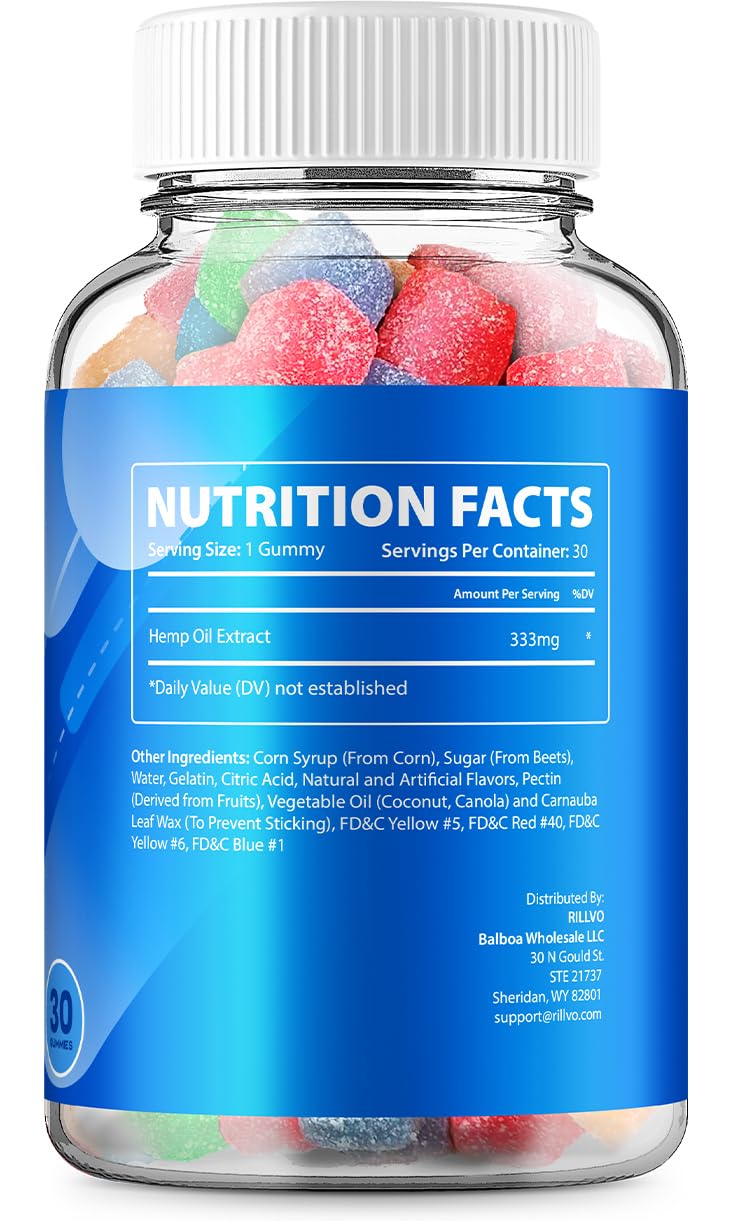 Rillvo (2 Pack) Blue Vibe Hemp Gummies Advanced Formula Blue Vibe Pure Hemp Extract Shark Performance Gummys Tank Support Supplement Men Women (120 Gummies)