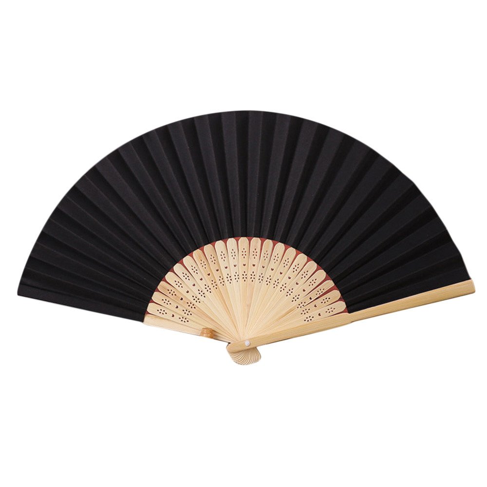 XUANQI Folding Fan Paper Fans Hand Fans Folding Dance Wedding Party Lace Silk Folding Hand Held Solid Color Fan Handheld Fan Foldable