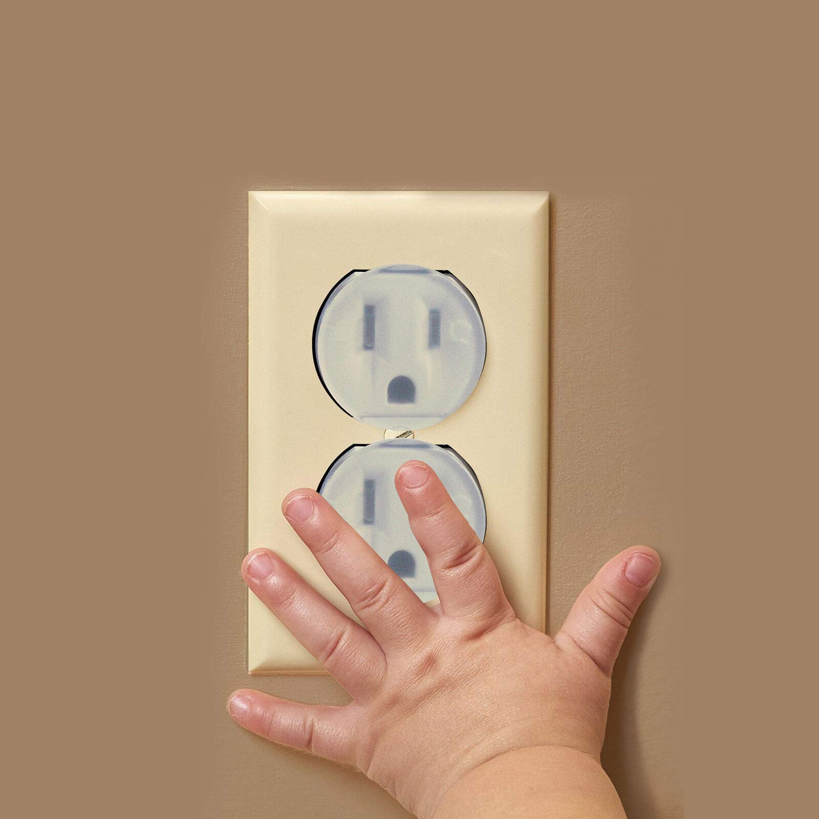 Tiny Patrol Clear Outlet Covers Babyproofing, Electric Plug Protectors, Childproof Socket Covers for Home and Office Protect Toddlers, Babies 15 Count