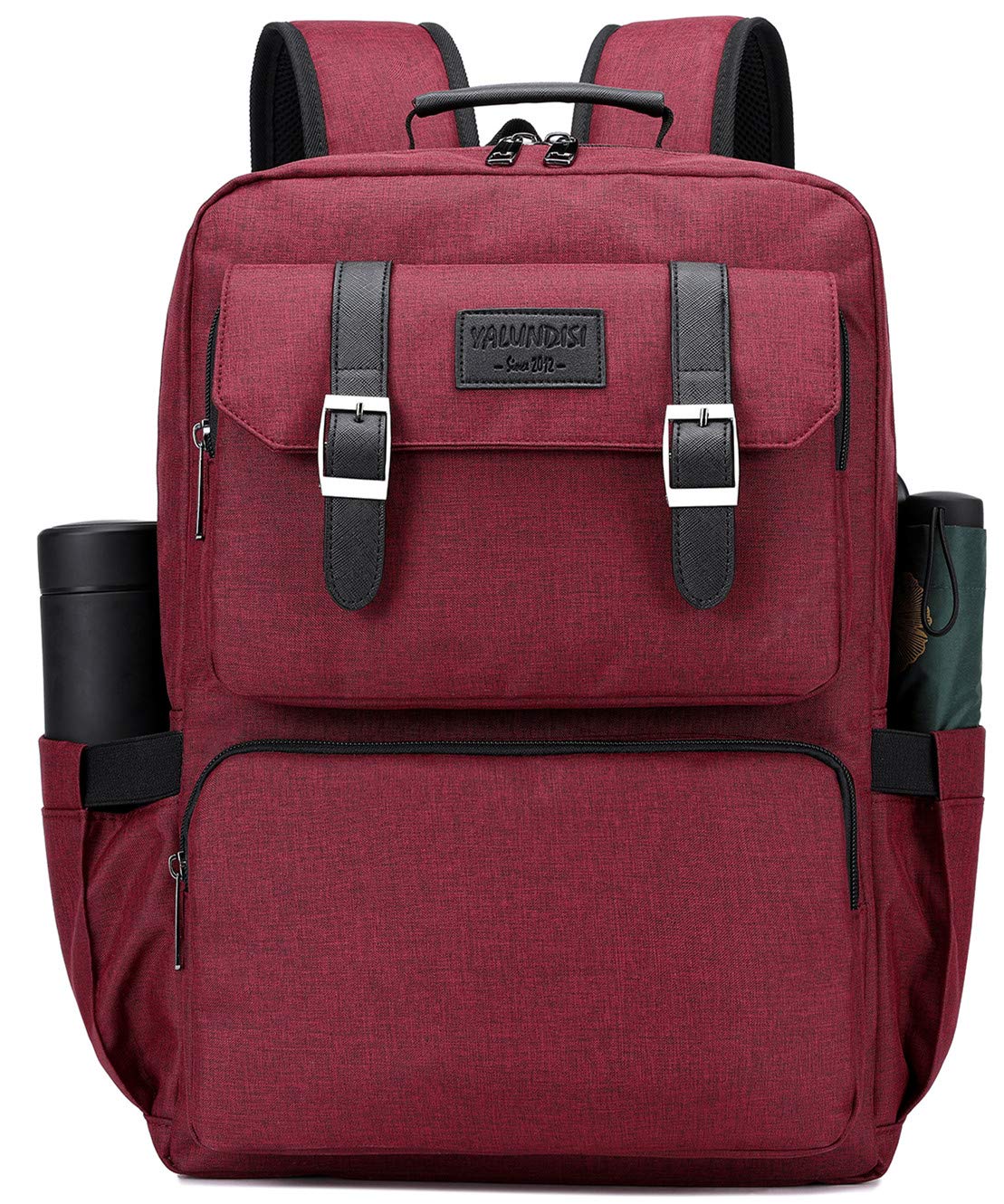 YALUNDISI Laptop Backpack for Women Men Vintage Backpack Bookbags Anti Theft Bookbag Red