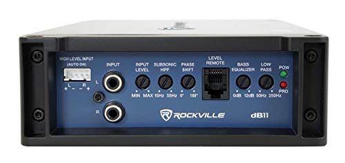 Rockville SK512 PACKAGE 12" 1400w Loaded K5 Car Subwoofer Enclosure+DB11 Amp, Black