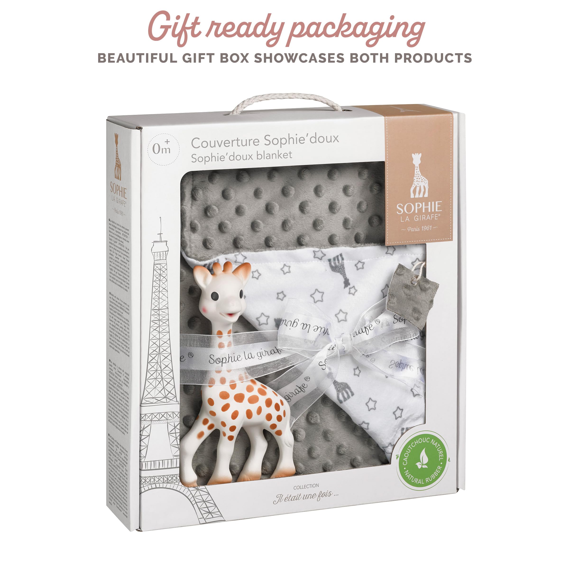 Sophie la girafe | Gift Set | Includes Sophie Doux Blanket | Ultra-Soft Blanket | Warm Cocoon of Softness | Comfort & Soothe | Awaken All 5 Senses