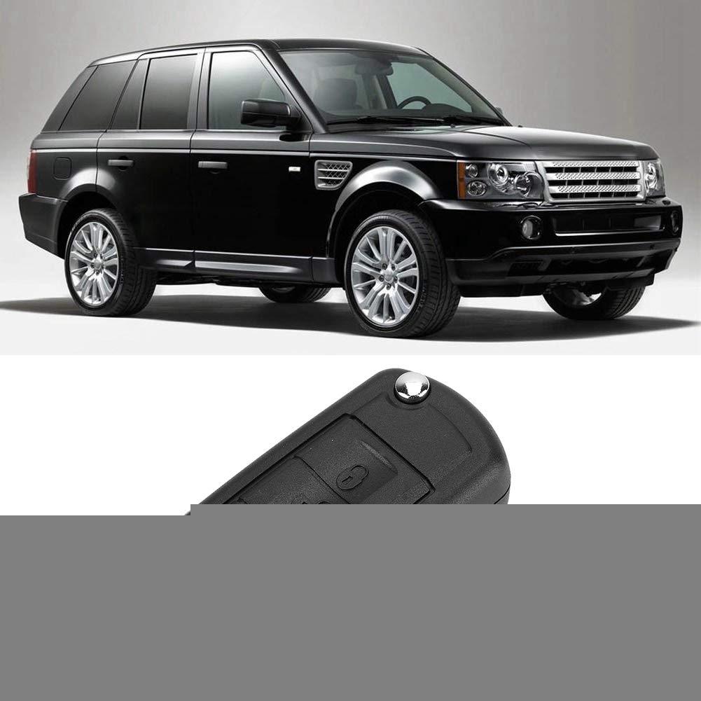 Terisass 3 Buttons Car Keyless Entry Remote Control Flip Folding Key Case Shell with Key Embryo Replacement Auto Key Fob Shell Case with Uncut Blade for Range Rover Sport