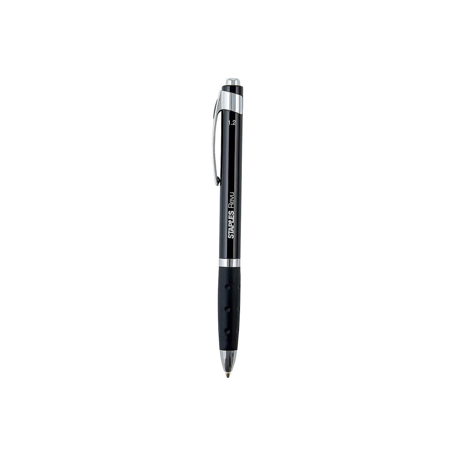STAPLES 2496311 Revu Retr Bp Pen 1.2 Blk 12Pk