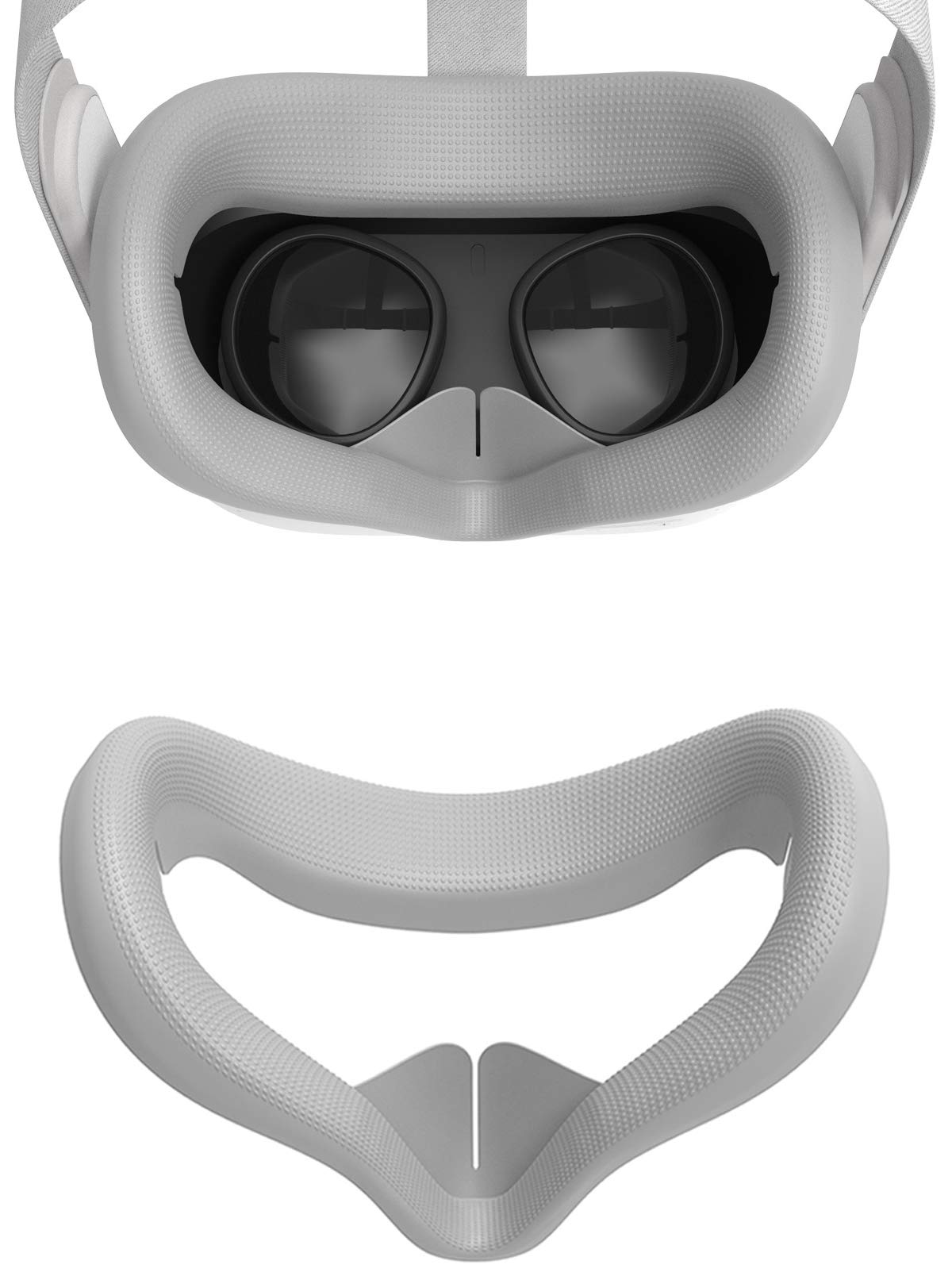 Vr Cover for Oculus Quest 2 Accessories,Silicone Oculus Quest 2 face Cover&face pad,Sweatproof Waterproof Anti-Dirty Replacement (1 Pack,White)