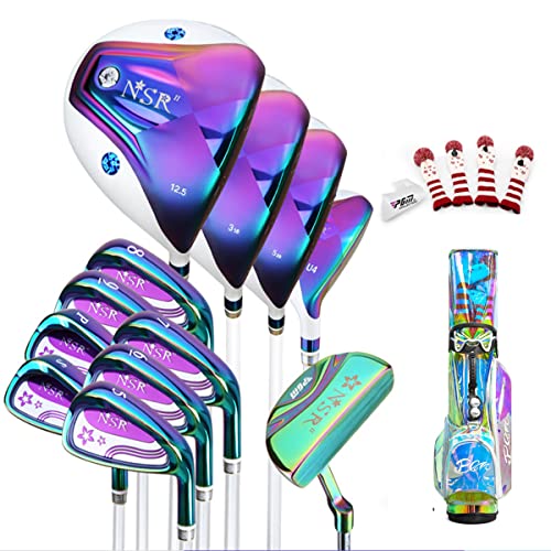 Women's Complete Golf Set - Right Handed Clubs Driver, Fairway Wood, Hybrid, Irons, Putter, Golf Stand Bag