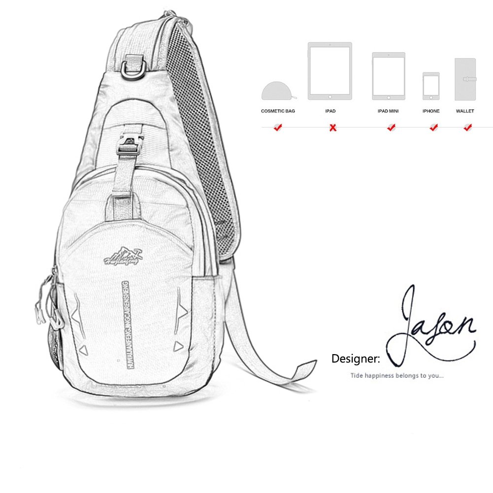 SAMI STUDIO Sling Bag, Shoulder Backpack Chest Pack Causal Crossbody Daypack for Women Men