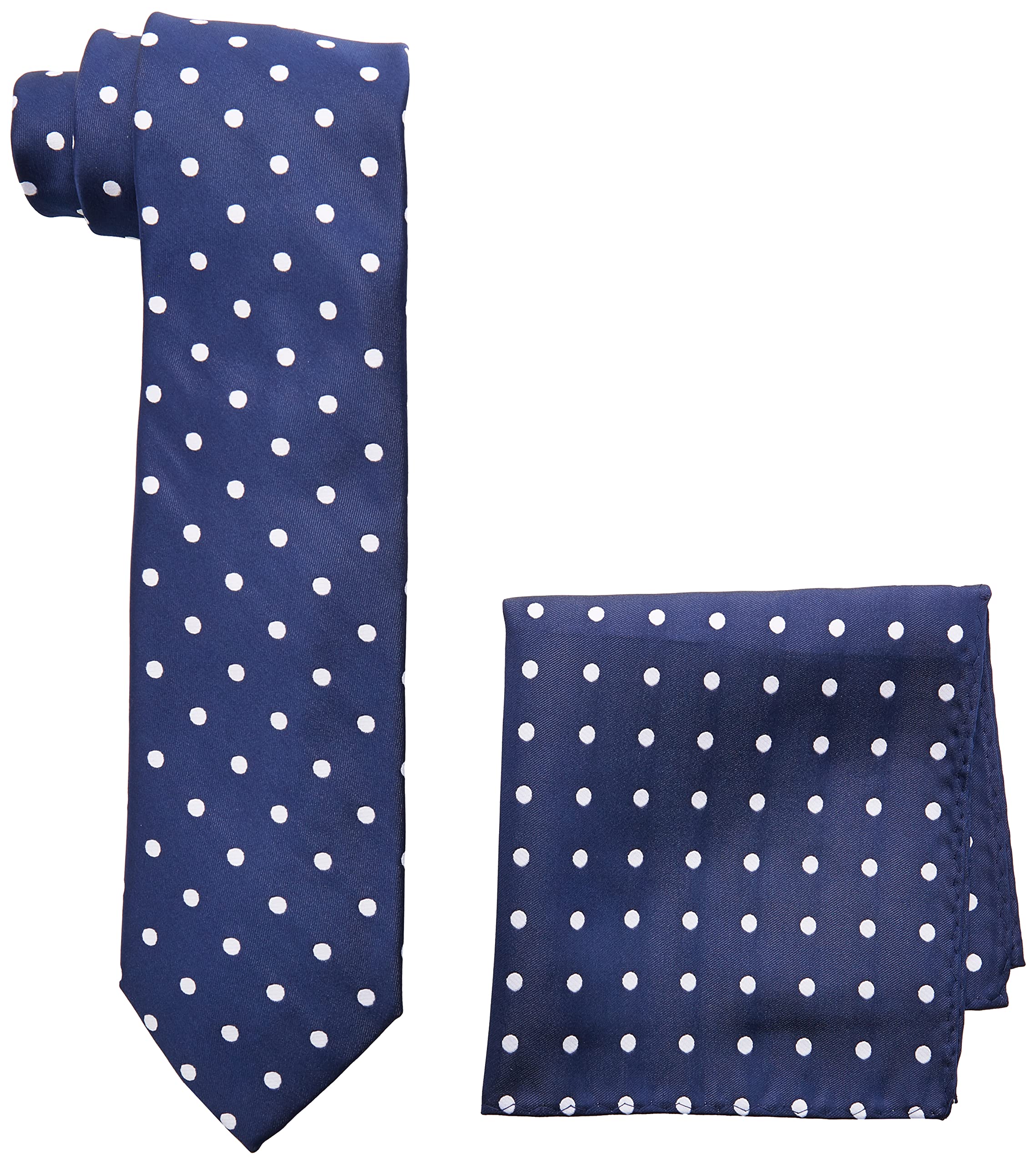Stacy Adams Men's Satin Dot Tie Set, Navy, One Size