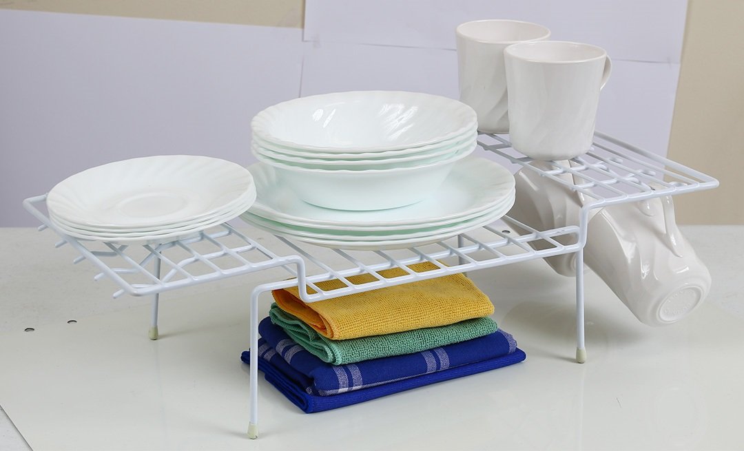 Ybm Home Wire Kitchen Counter and Cabinet Helper Shelf, Shelf Storage Organizer White 2214 (1)
