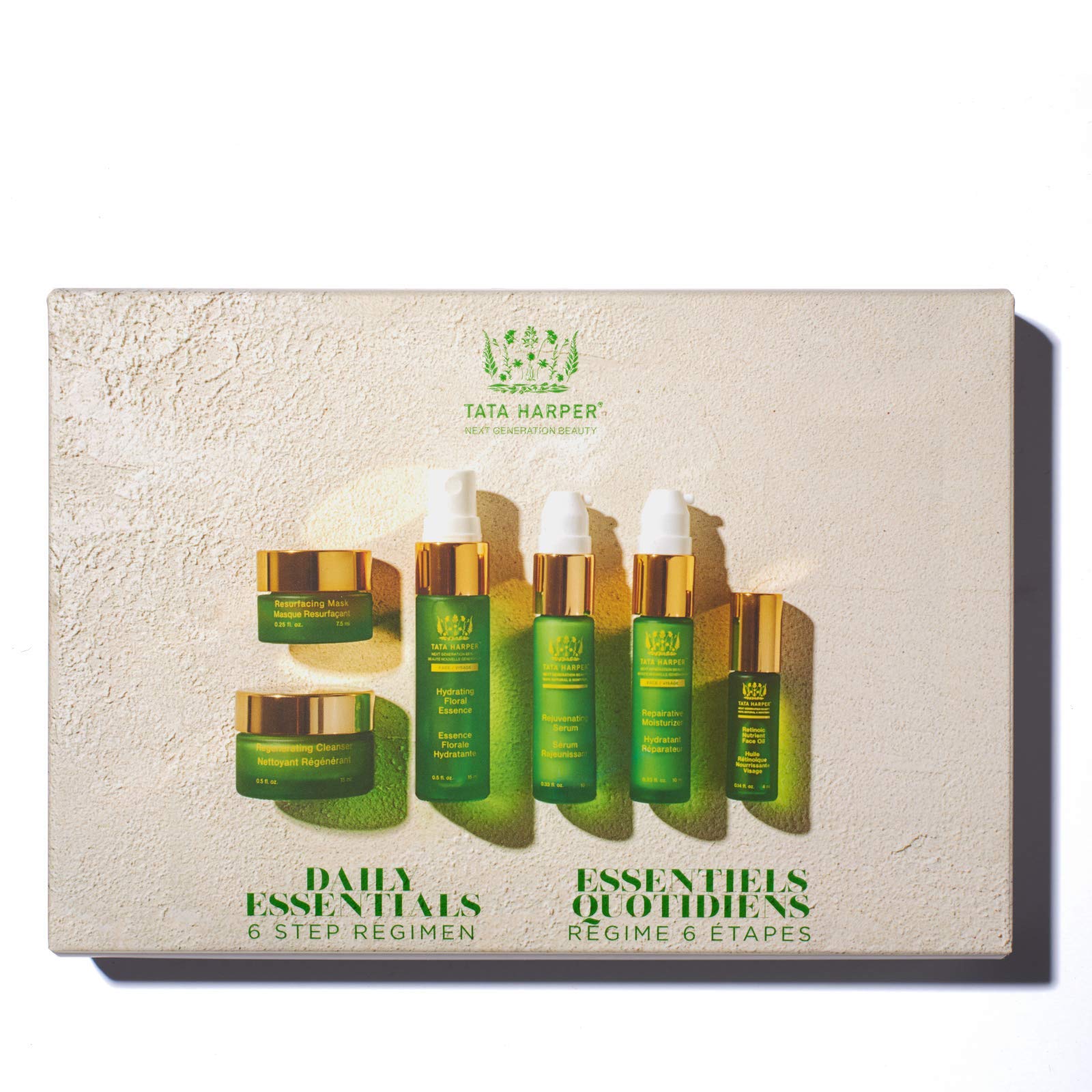 Tata Harper Daily Essentials Set, 6-Step Skincare Starter Regimen, 100% Natural, Made Fresh in Vermont