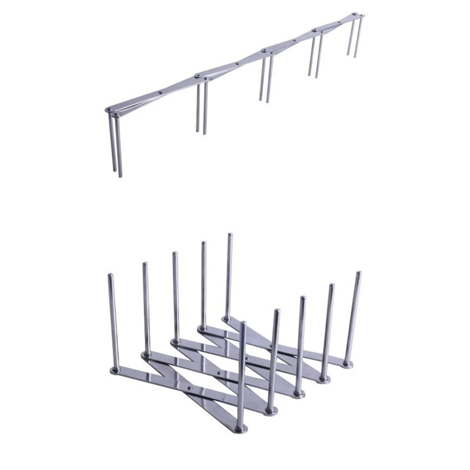 WskLinft Stainless Steel Pot Lid Holder, Multipurpose Storage Rack, Foldable, Adjustable Length, 13cm x 5.7cm x 7.2cm