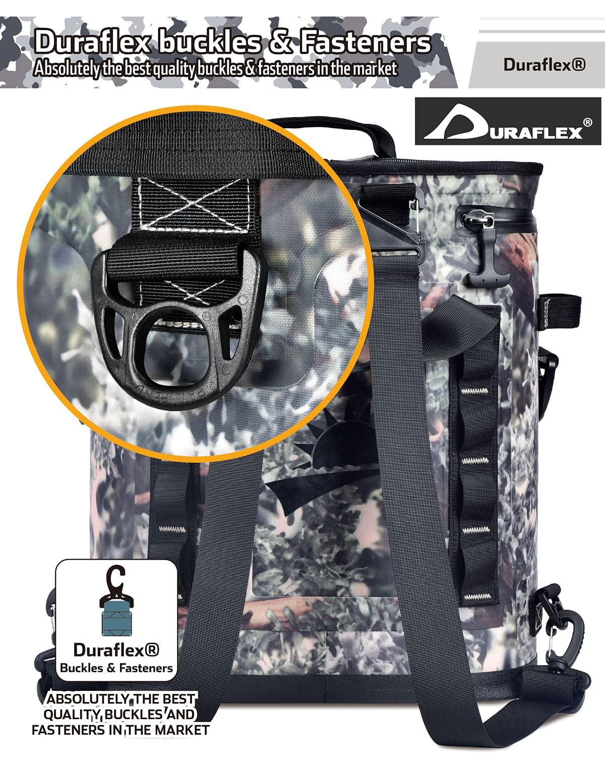 WINNINGO 36 Can Soft Cooler Backpack, Portable Large Waterproof Insulated Camping Soft Sided Cooler Bag with Leakproof Zipper & Duraflex Buckles, Keeps Ice Cold for Days (Journey 36 Camo)