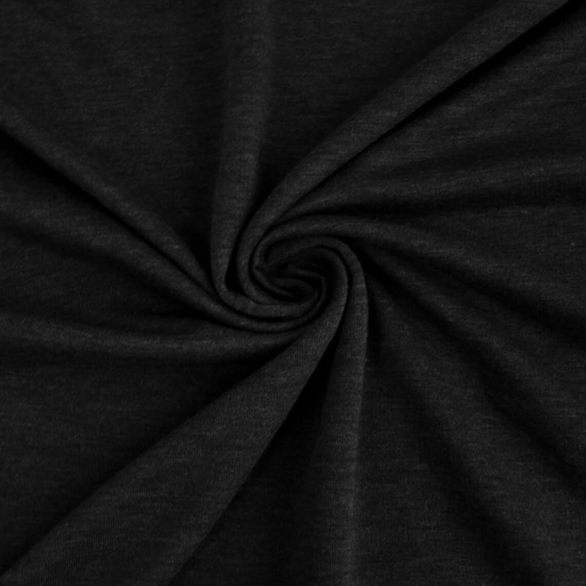 Texco Inc 2-Way Stretch 100% Cotton French Terry, Apparel Fabric, DIY Projects, Black 3 Yards