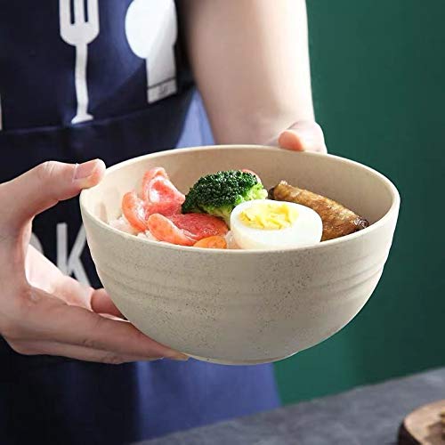 WSRYFDC Unbreakable Cereal Bowls - 24 Oz Natural Wheat Straw Bowls For Kitchen, Microwave & Dishwasher Use β Biodegradable bowl, Eco-friendly Tableware Noodle, Rice, Soup Bowls Set of 4