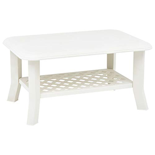 QJBSAVVA Coffee Table White 35.4"x23.6"x18.1" Plastic,Center Table Low Table Folding Table Entrance Table Suitable for Meeting Rooms, Reception Rooms, Offices