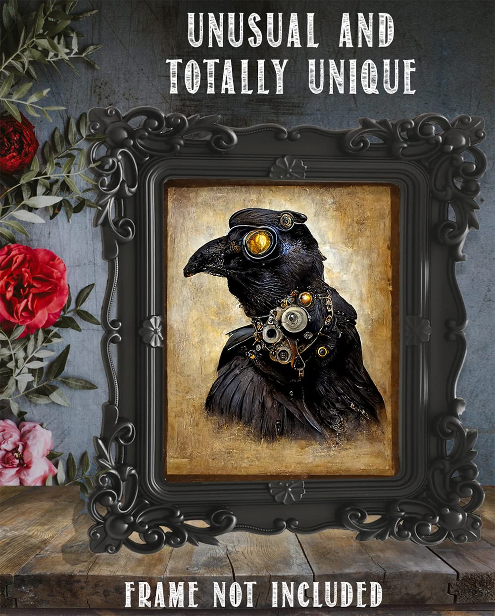 Steampunk Raven - 11x14 Unframed Wall Art Print - Makes a Perfect Home Conversational Piece and Gift