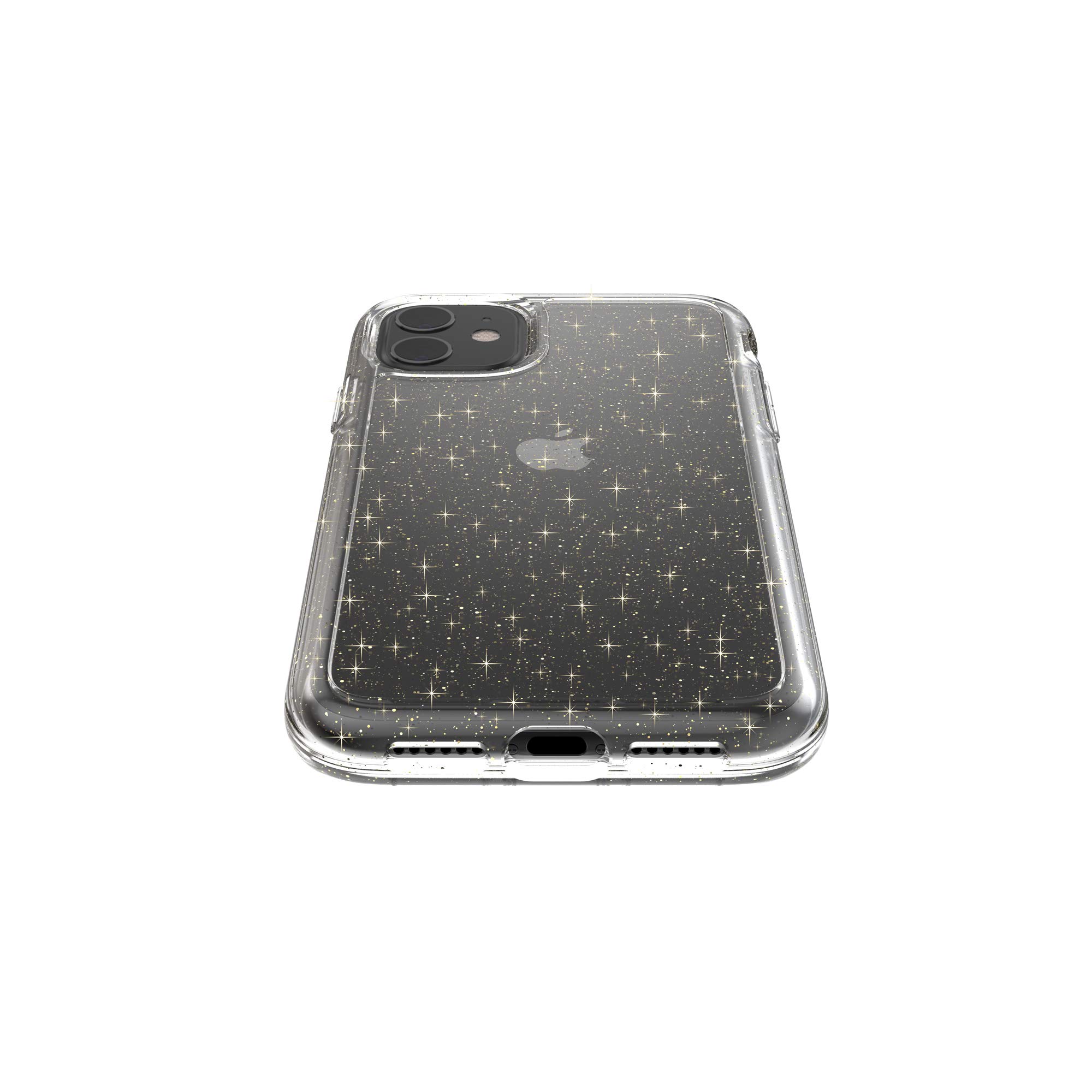 Speck Gemshell Glitter iPhone 11 Case, TPU, Clear with Gold Glitter/Clear (128838-5636)