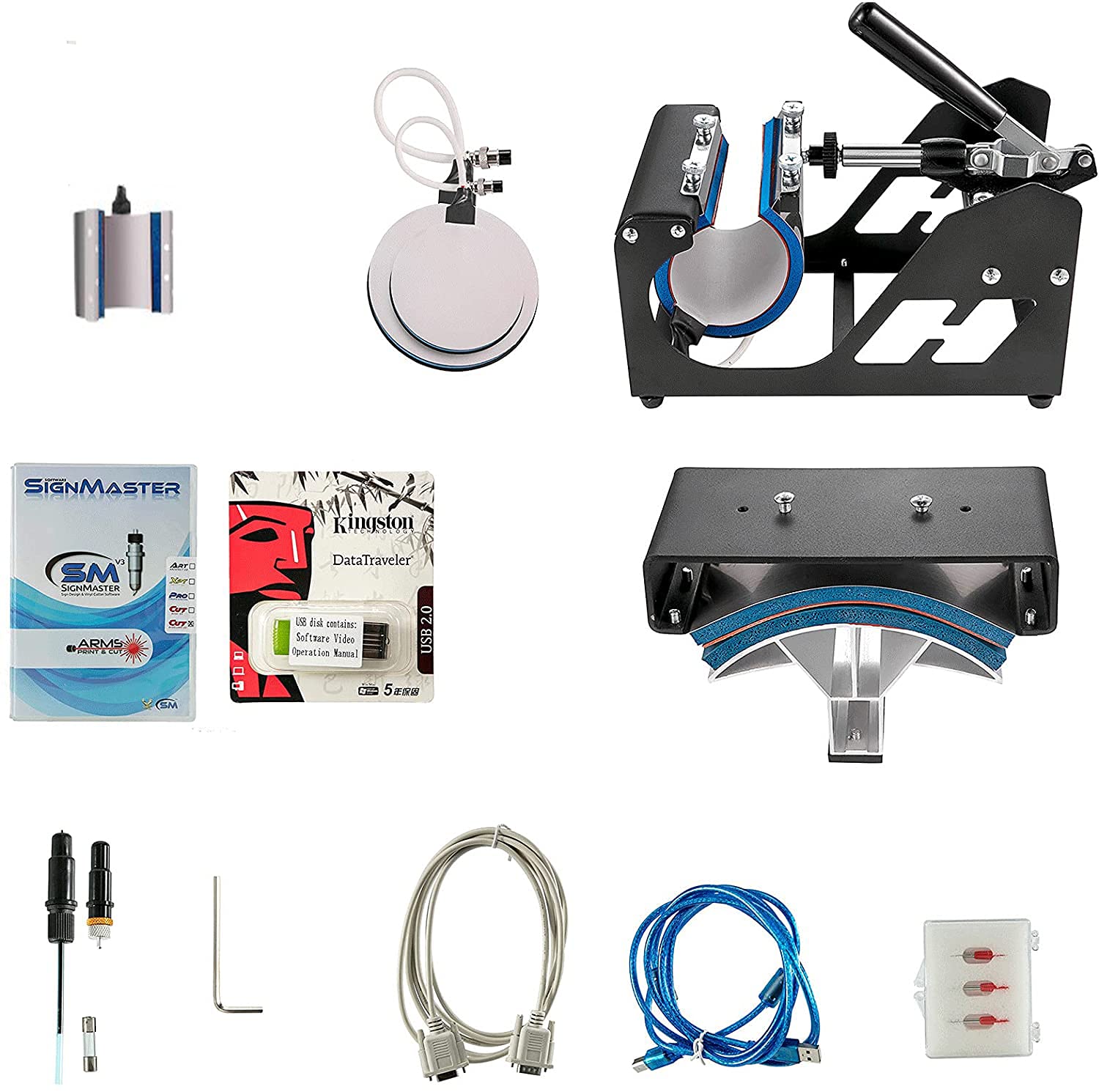 VEVOR Heat Press Machine 15x15 inch 6 in 1 T-Shirt Heat Press and Vinyl Cutter 34 inch Plotter Machine 870mm PC Only Paper Feed Vinyl Cutter Plotter