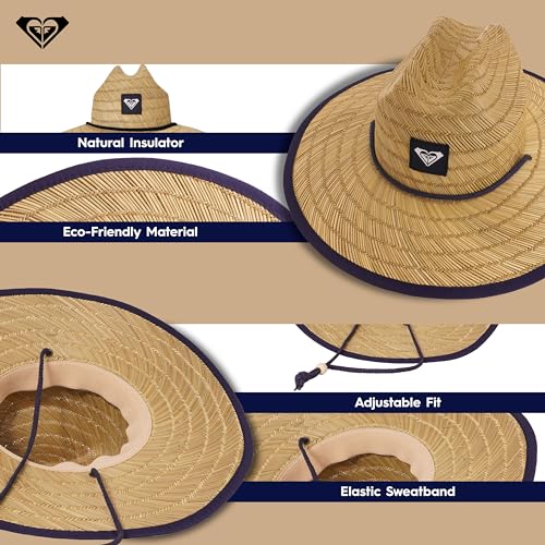 Roxy womens Tomboy Straw Sun Hat, Mood Indigo, Small-Medium US