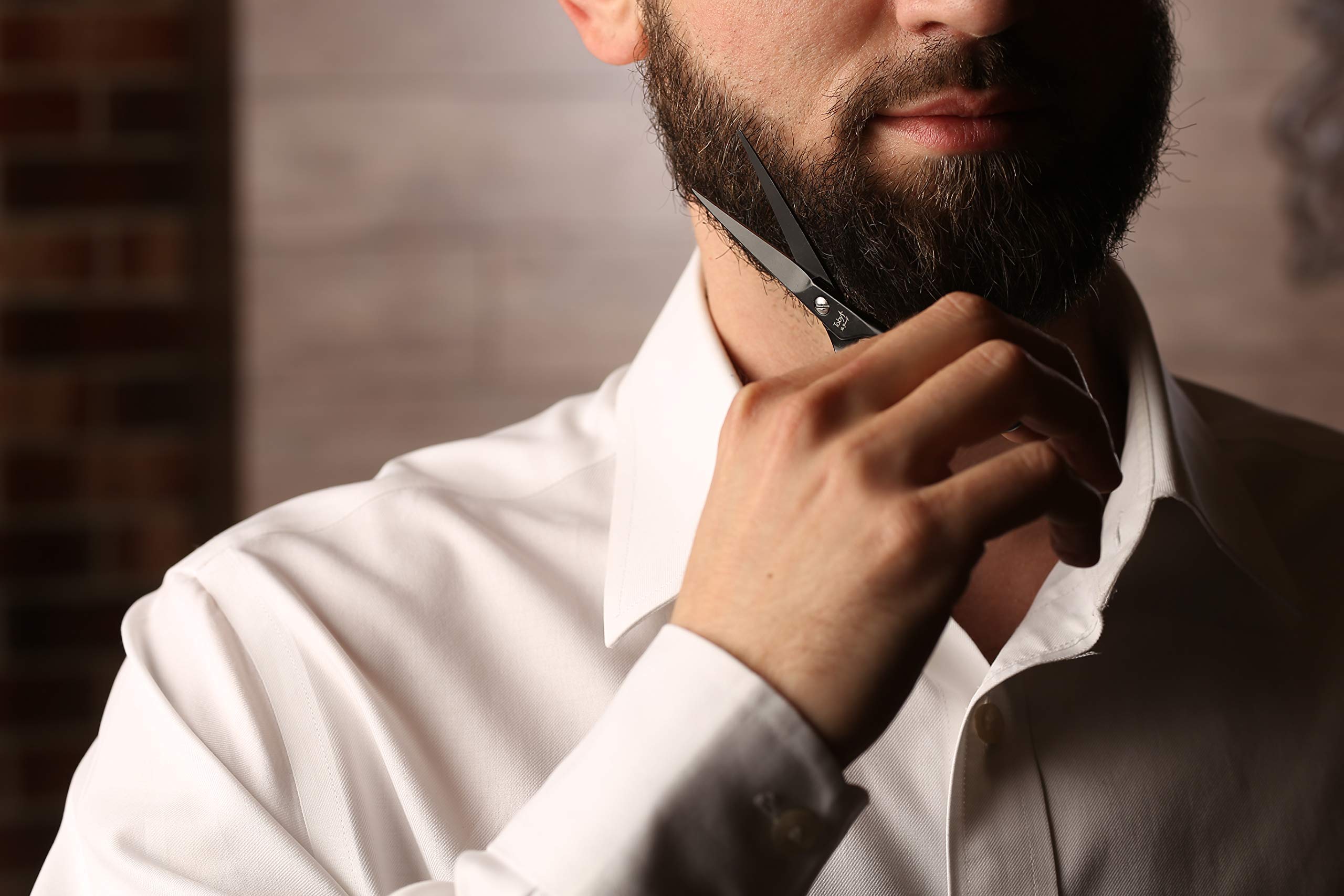 Scissors Hair Cutting - Small Travel Facial Hair Scissor for Eyebrows, Nose, Moustache, Beard